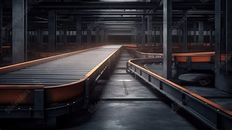 3d Rendered View Of A Rubber Conveyor Belt In Manufacturing Plant Powerpoint Background For Free