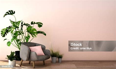 3d 렌더링 3d 그림 거실 또는 안락의 자 현대 스타일에서 리셉션을 위한 인테리어 디자인 테이블 나무 바닥과 흰 벽에 식물 3차원 형태에 대한 스톡 사진 및 기타 이미지