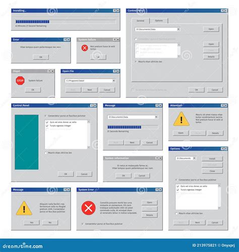 Vintage Computer Windows Desktop Interface Retro User Frames Pop Up Boxes Internet Explorer