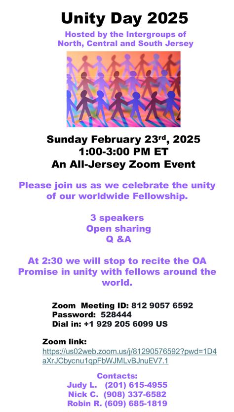 Unity Day Northern Jersey Intergroup Overeaters Anonymous