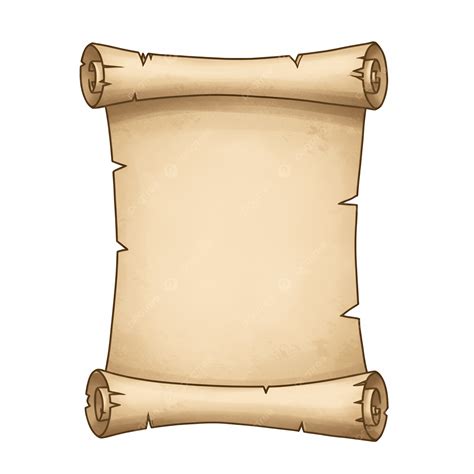 Stylized Aged Parchment Scroll With Vintage Rough Paper Texture