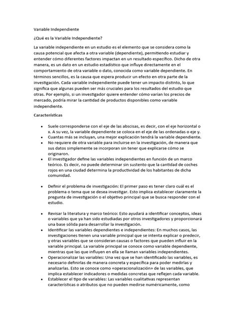 variable independiente pdf variable matemáticas variable