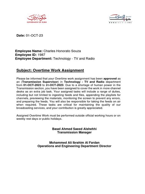 Charles Overtime Work Assignment Oct Pdf