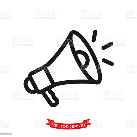 시끄러운 스피커 벡터 아이콘 트렌디 한 평면 디자인의 메가 폰 아이콘 경계 표지에 대한 스톡 벡터 아트 및 기타 이미지 경계 표지 과거 깨끗한 Istock