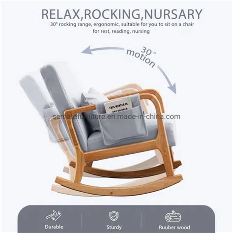 Factory New Arrival Living Room Chairs Wooden Glider Rocking Nursing Chair With Ottoman