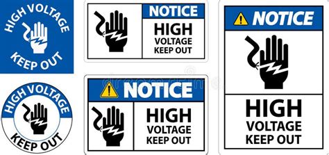 Notice High Voltage Keep Out Sign On White Background Stock Vector Illustration Of Attention