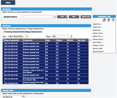 how to view amend assessment data bromcom documentation centre