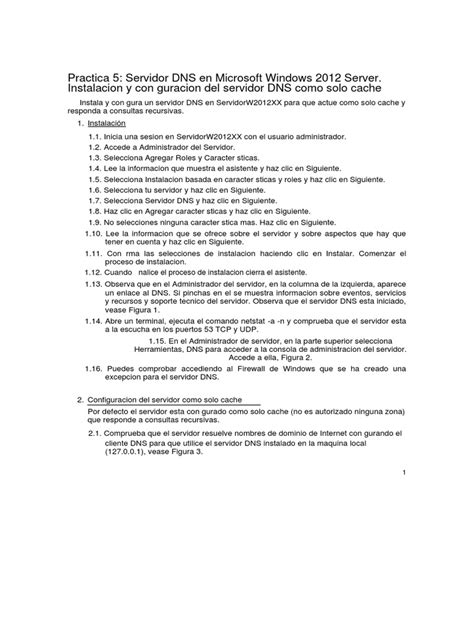 Práctica 2 5 Servidor Dns En Microsoft Windows 2012 Server 1 Pdf