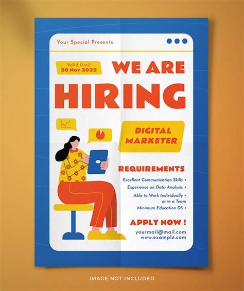 Premium Vector Digital Marketer Hiring Design
