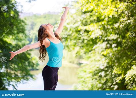 Woman Enjoys Outdoors Stock Image Image Of Concept 62192153