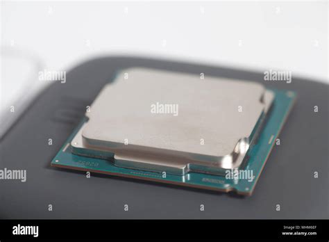 central processing unit cpu processor microchip on the packaging box