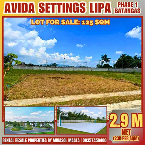 Rental Resale Properties by MIRA - LOT FOR SALE 125 SQM - AVIDA ...