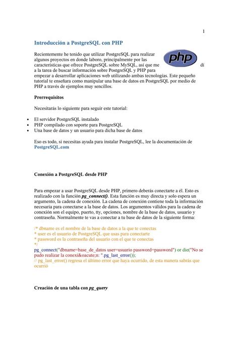 Estadísticas Del Pdf Introducción A Postgresql Con Php