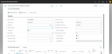 Dynamics 365 Business Central Pos Data Table Card I Work Date 1282021 Customers 2 3 Create