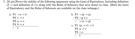 solved 7 [21 pts ]prove the validity of the following