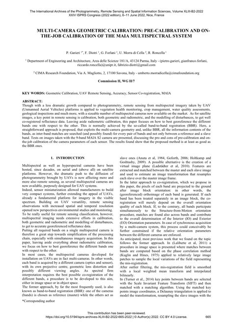 Pdf Multi Camera Geometric Calibration Pre Calibration And On The
