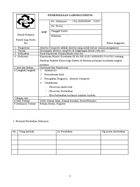 Sop Abortus Komplit Pdf