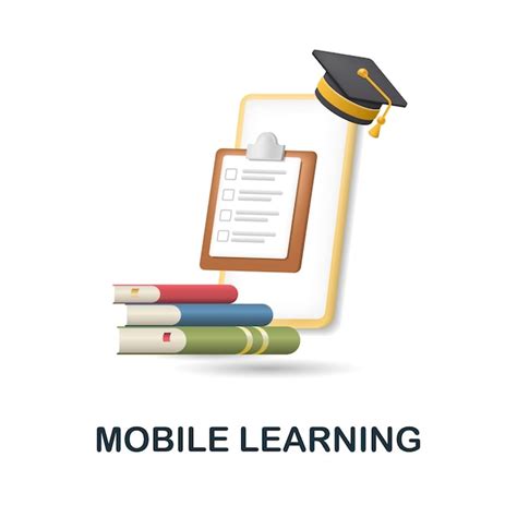 Premium Vector Mobile Learning Icon 3d Illustration From Elearning Collection Creative Mobile