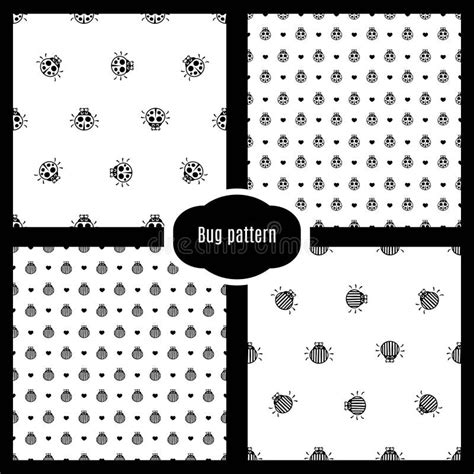 set bug seamless vector pattern stock vector illustration of insect