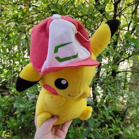 Pokemon Picachu Wearing Tru Ash Trainer Hat Plush Toy Hobbies And Toys Toys And Games On Carousell