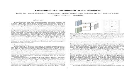 pdf pixel adaptive convolutional neural networks · pixel adaptive