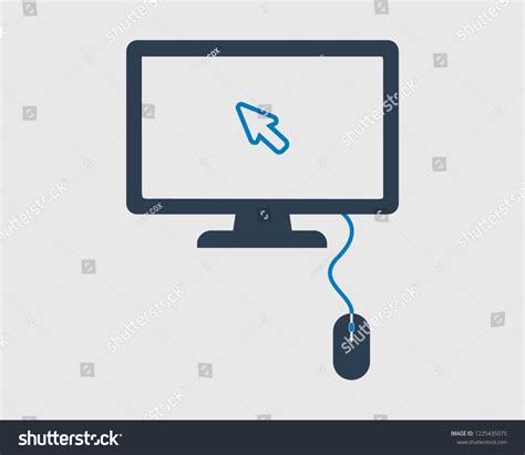 Mouse Cursors Icon On Computer Monitor Stock Vector Royalty Free 1225435075 Shutterstock