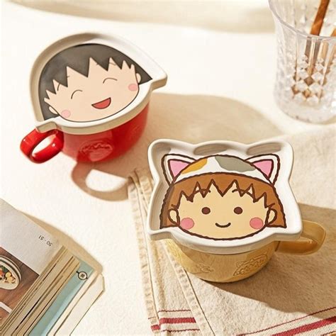 마루코는아홉살 마루코는 아홉살 뚜껑이 있는 머그컵 즐거운 간식시간 쿠키접시 수프잔 위시버킷