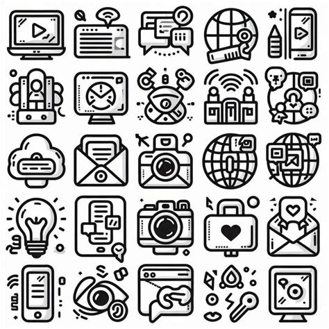 Social Media Icon Set Vector Premium Ai Generated Vector