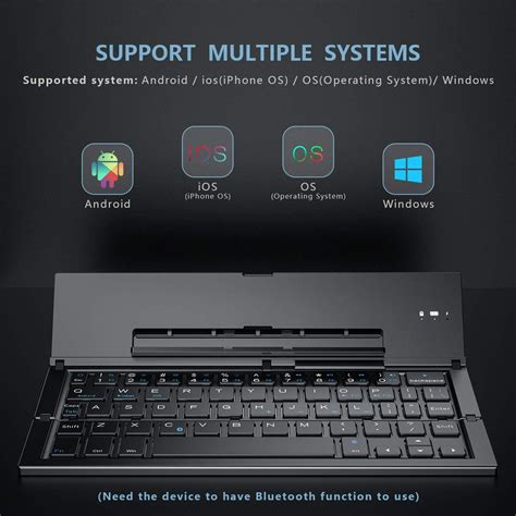 Geyes Foldable Bluetooth Keyboard Portable Folding Wireless Usb Rechargeable Keyboard For Ios