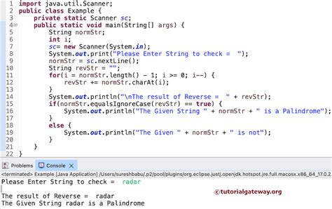 Java Program To Check The String Is Palindrome