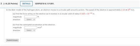 Solved 2 16 25 Points DETAILS SERPSE10 6 1 P 001 In The Chegg Com