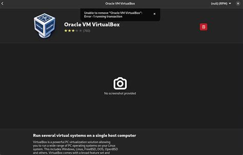 Oracle Vm Virtualbox Uninstallinstall Error 1 Running Transaction Problem Prevents Me From