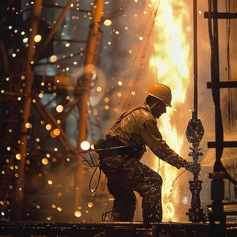 Premium Photo Worker Wearing A Safety Helmet Works On A Drilling