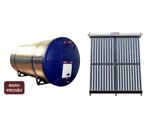 Kit Aquecedor Solar Boiler Litros Coletor Vácuo Tubos