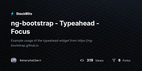 Ng Bootstrap Typeahead Focus StackBlitz