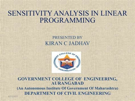 Sensitivity Analysis Linear Programming Copy Pptx Computing
