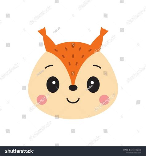 Cute Squirrel Face Cartoon Vector Illustration Stock Vector Royalty Free 2131702731 Shutterstock