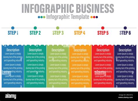 Colorful 6 Steps And Six 6 Option Business Data Process Chart Diagram
