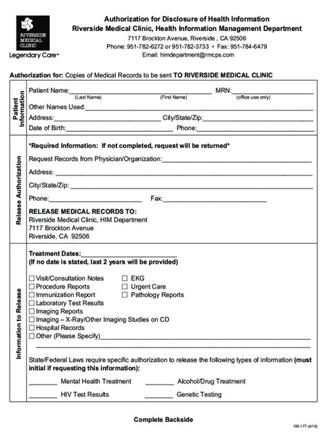 Ca Riverside Medical Clinic 195 177 Form Fill Online Printable