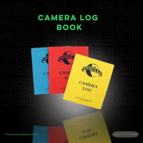 Camera Log Book Ocdfilmgear