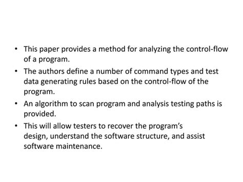 Software Testing Methodolgy With The Control Flow Analysis PPT