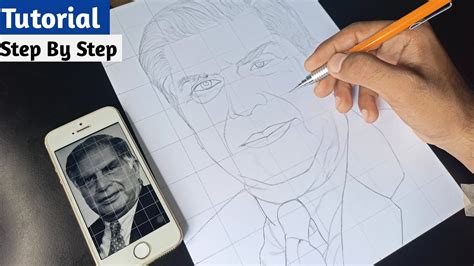 Drawing Ratan Tata Sir Step By Step Outline Tutorial Video How To
