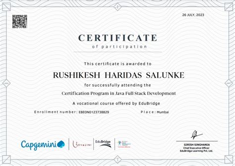 Rushikesh Salunke On Linkedin Javafullstack Edubridge Learningjourney Careerdevelopment