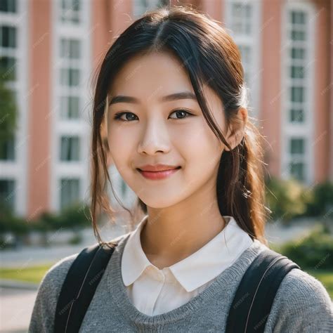 Premium Photo Pretty Asian Student Girl Ai Generated