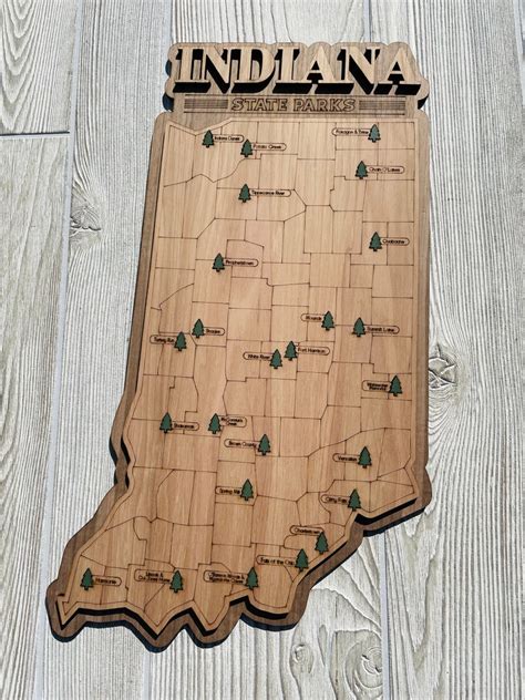 Indiana State Park Map Etsy