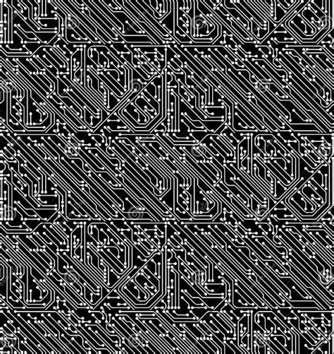 Seamless Vector Pattern Made Of Pcb Printed Circuit Board Wires Stock
