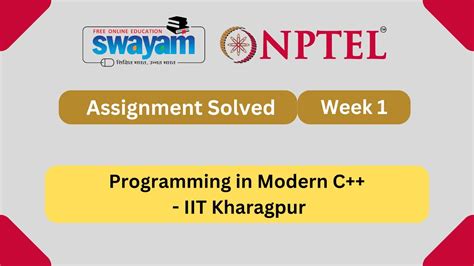 Programming In Modern C Week 1 Nptel Answers 2025 My Swayam