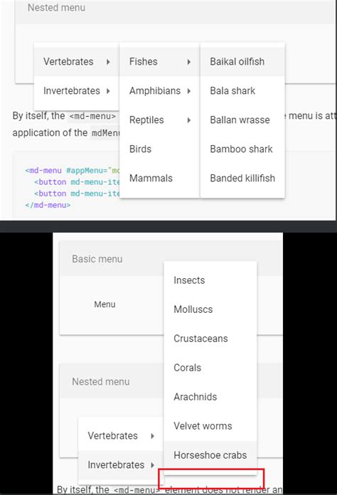 Nested Menu Is Not Aligned Upwards · Issue 7549 · Angular