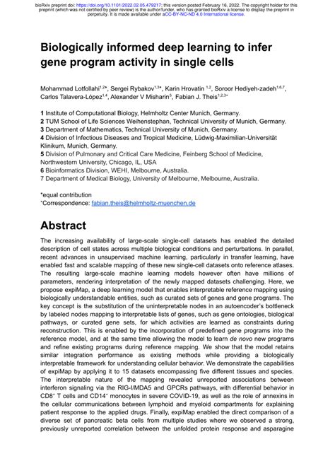 Pdf Biologically Informed Deep Learning To Infer Gene Program