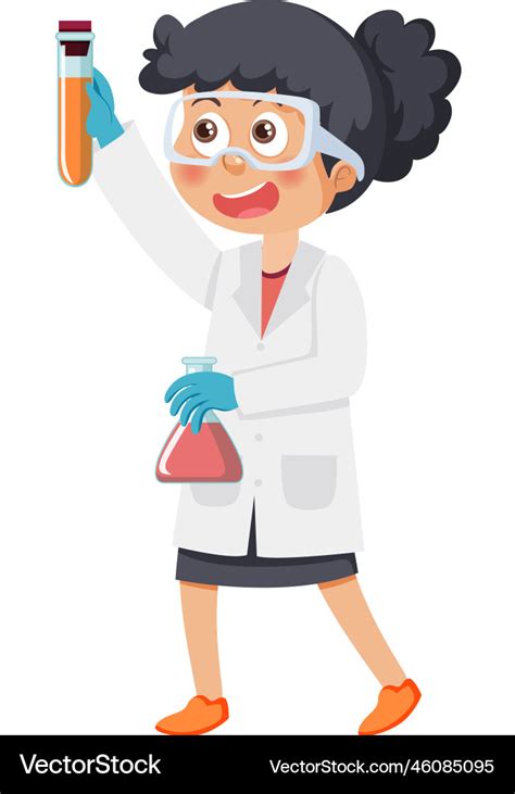 Scientist Girl Cartoon Character Royalty Free Vector Image